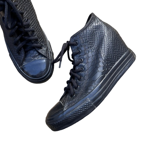 Converse | Shoes | Converse All Star Lux Embossed Reptile Print Leather ...